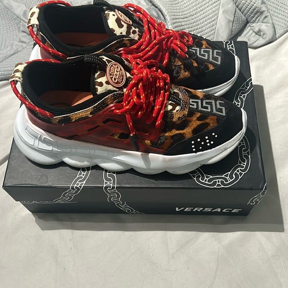 Versace | Shoes | Versace Chain Reaction Animal Print | Poshmark